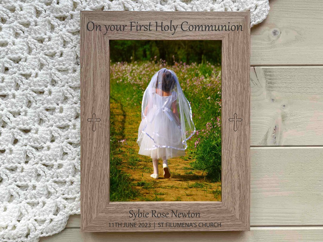 First Holy Communion Photo Frame Gift, Personalised 1st Holy Communion ...