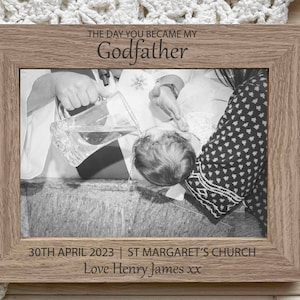 Godfather Photo Frame Gift, Personalised Godfather Christening Picture ...