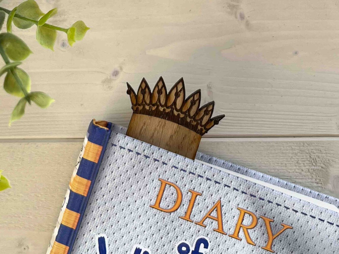 Children’s Personalised Princess Crown Bookmark, Girls Boys Wooden ...
