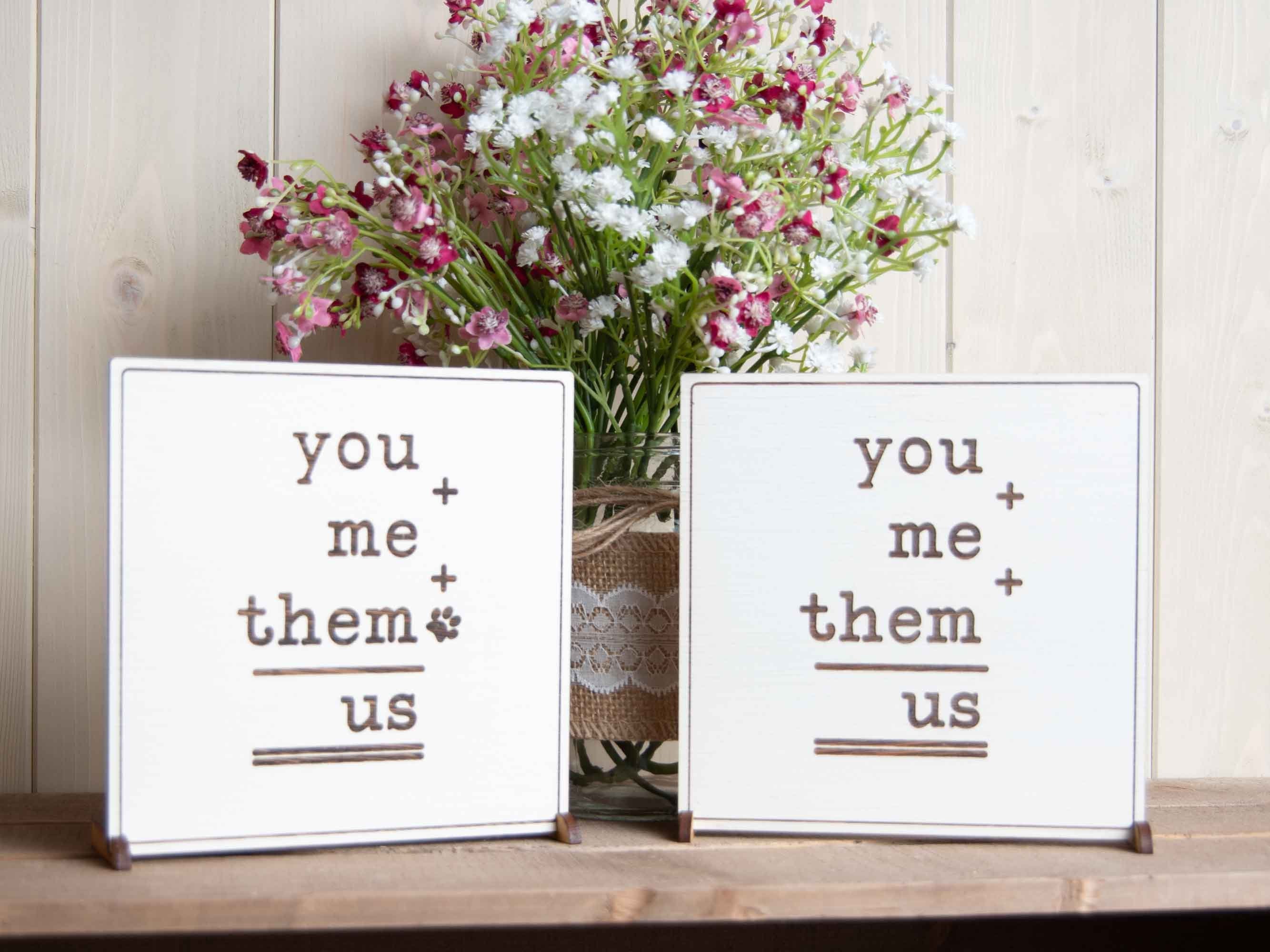 You Me Them Us Wooden Sign, Family Wooden Plaque, 6 Colour Choices ...