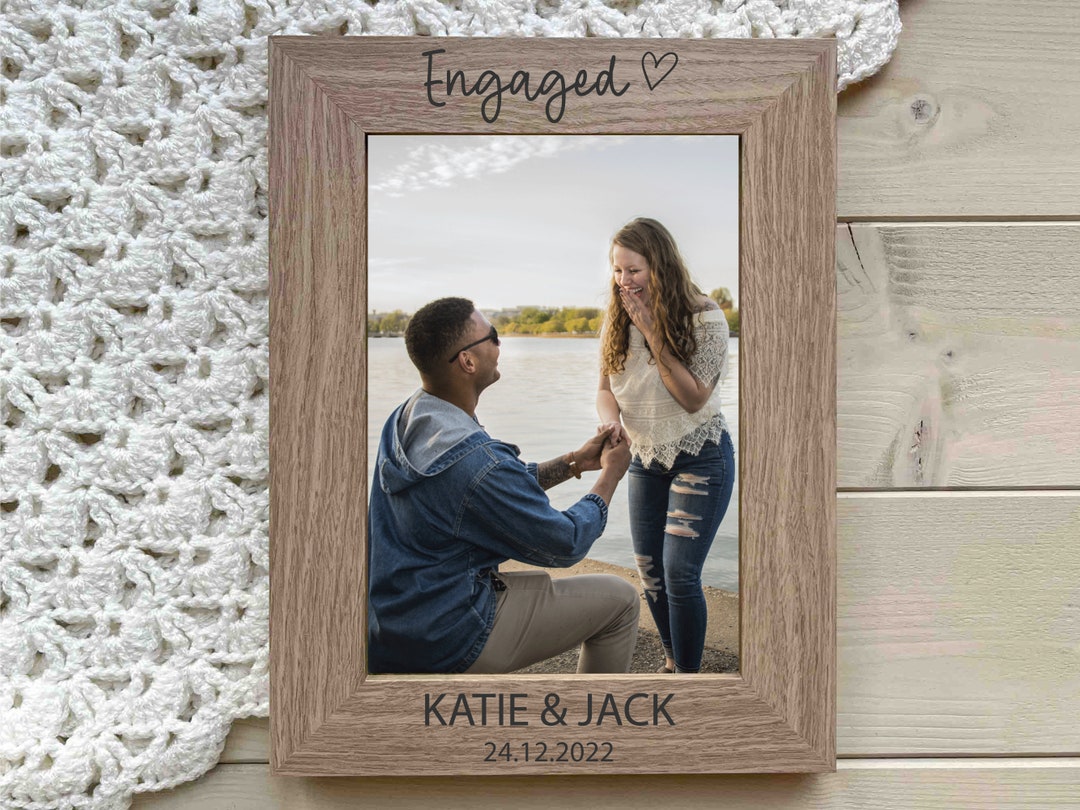 Engagement Gift, Engaged Photo Frame, Personalised Picture Frame for ...
