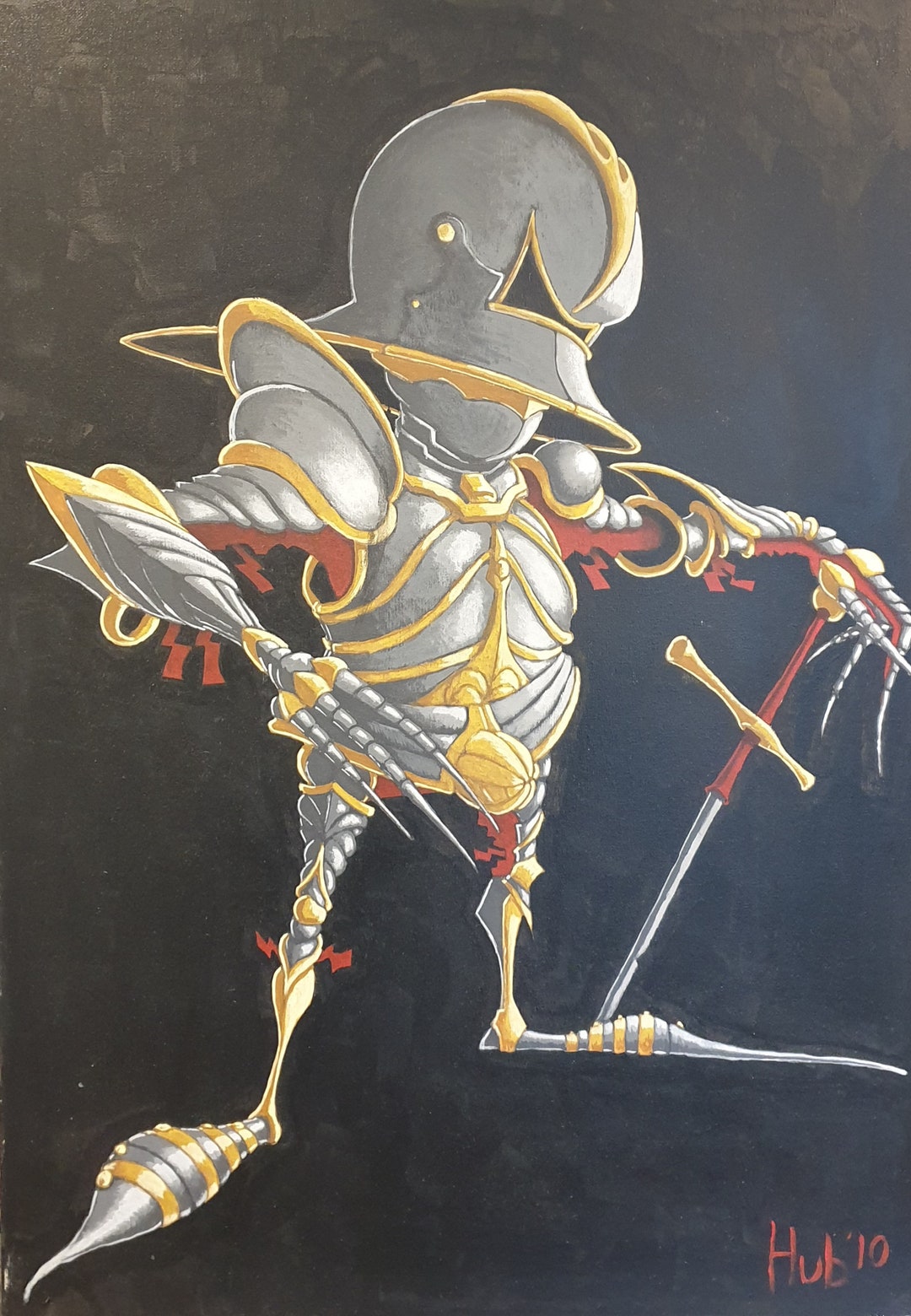 Smug Knight Acrylic on Canvas 84x58cm - Etsy