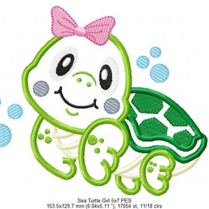 Sea Turtle Girl - Machine Embroidery Design - Applique Embroidery ...