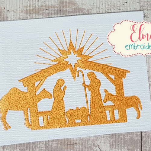 Nativity Manger Outline Machine Embroidery Design - Etsy