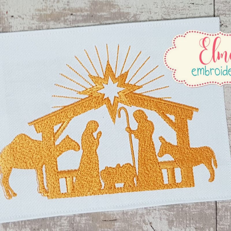 Nativity Embroidery - Etsy