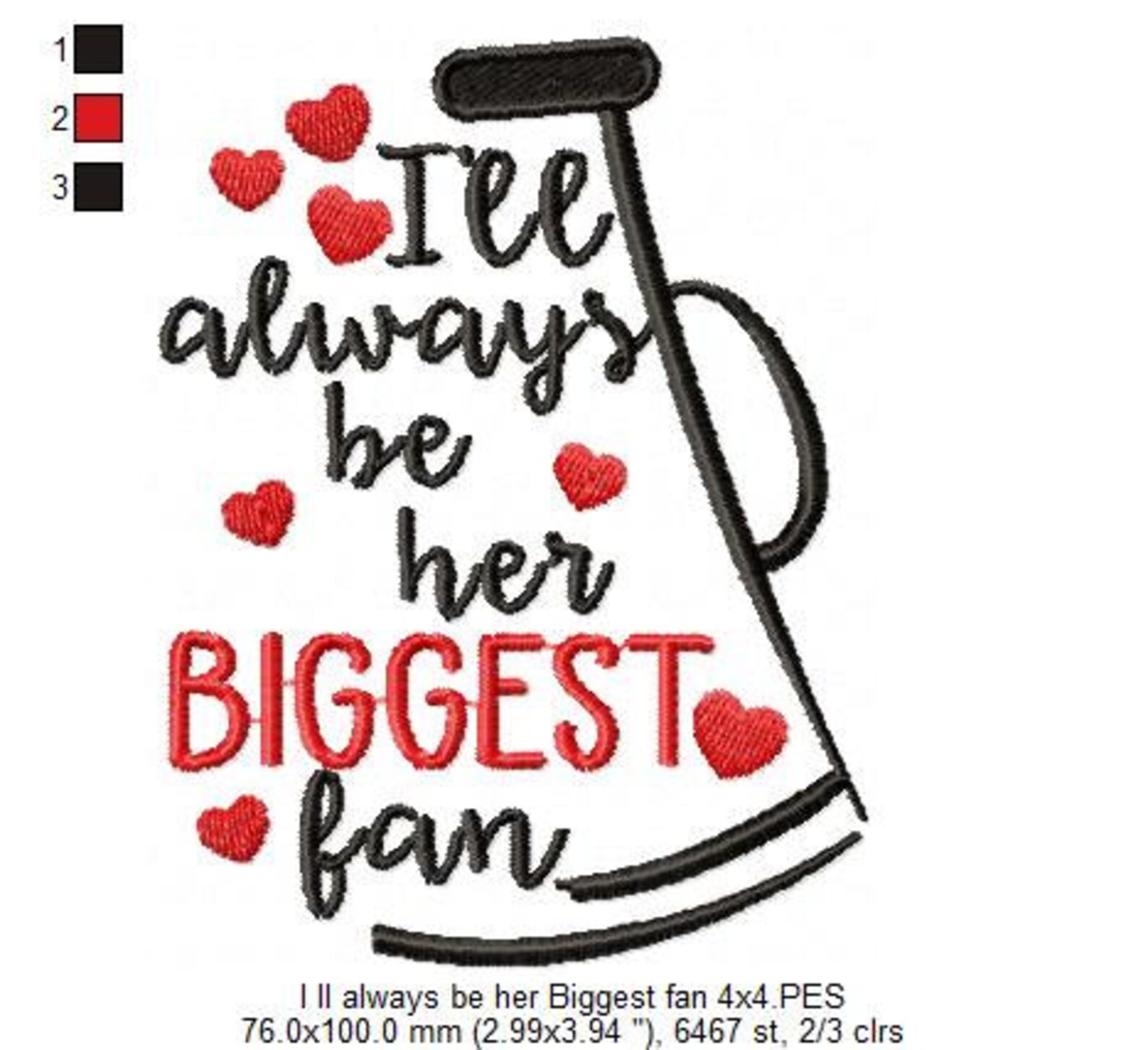 I'll Always Be Her Biggest Fan Biggest Fan Fill Stitch - Etsy