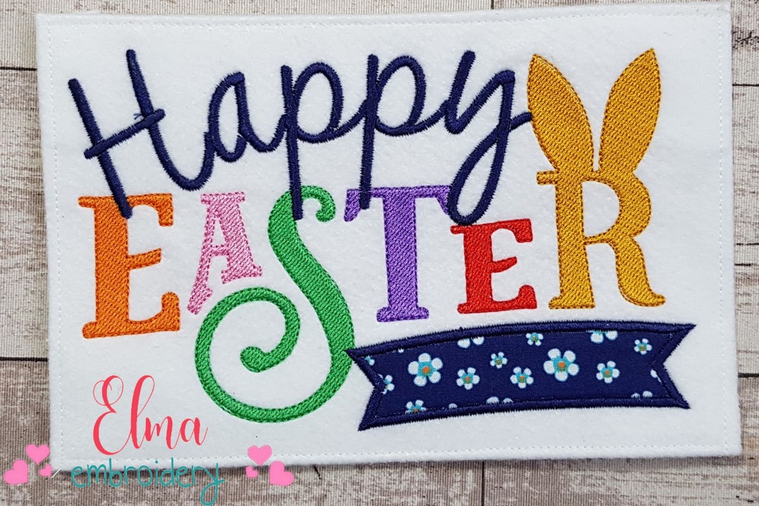 Happy Easter - Machine Embroidery Design - Applique - Easterembroidery ...