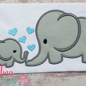 Elephant and Baby Elephant - Machine Embroidery Design - Applique ...