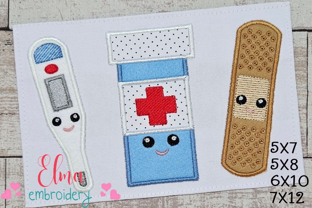 Happy First Aid Kit - Machine Embroidery Design - Applique - Fist Aid ...