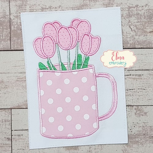 Tulip Applique Tulips Machine Embroidery Design - Etsy