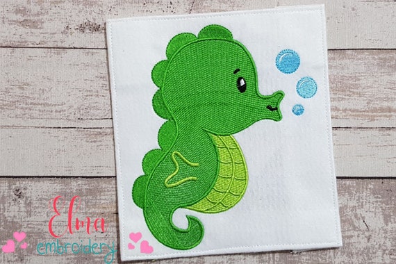 Cute Seahorse Machine Embroidery Design Fill Stitch - Etsy