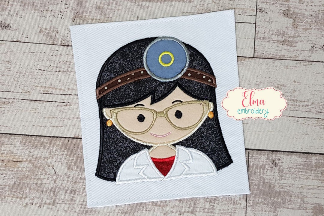 Doctor Girl - Machine Embroidery Design - Applique Embroidery - 4x4 5x5 ...