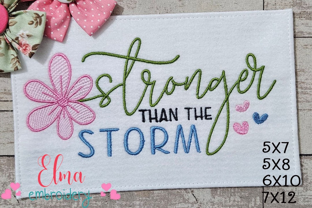 Stronger Than the Storm Embroidery Design: Floral Fill Stitch (digital ...