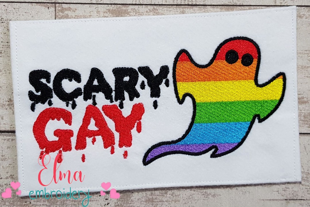 LGBT Rainbow Ghost Applique: Halloween Machine Embroidery Design - Etsy