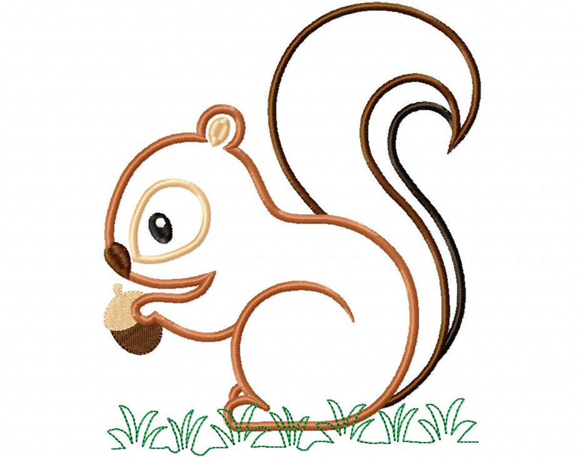 Squirrel Machine Embroidery Design Applique Embroidery | Etsy