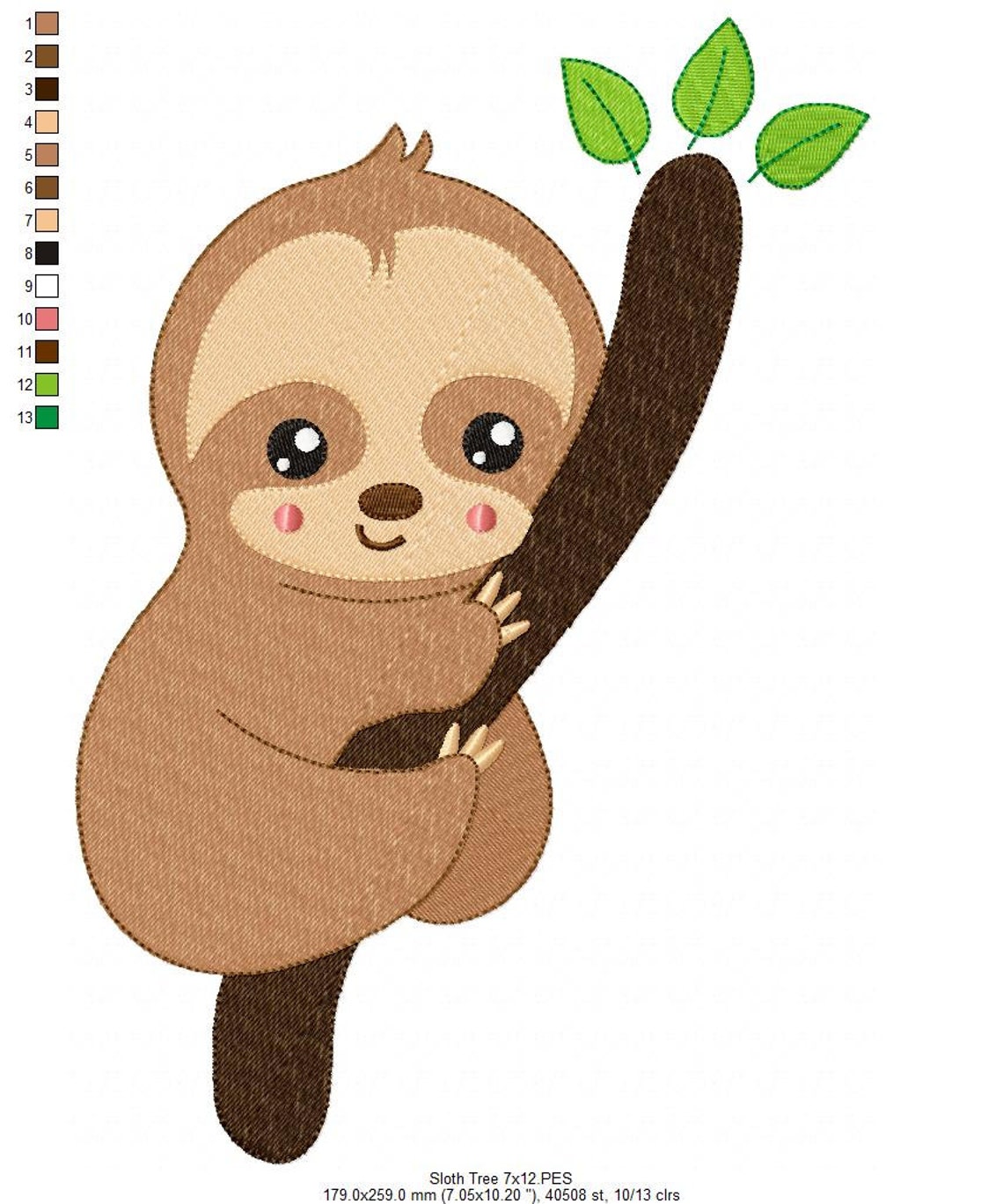 Baby Sloth Set of 4 designs Machine Embroidery Design | Etsy
