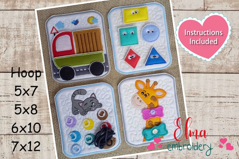 Felt Sensory 4 Games ITH Project Applique 5x7 5x8 6x10 - Etsy