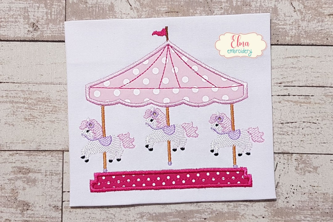 Carousel Horse Applique Embroidery Design: Baby Newborn (4x4 5x5 6x6 ...