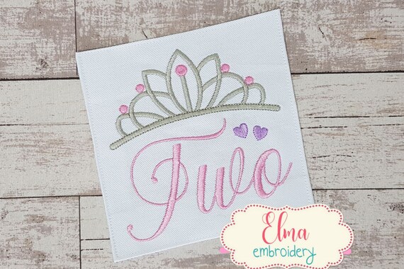 Princess Crown Number Two 2nd Second Birthday Number One 4x4 | Etsy