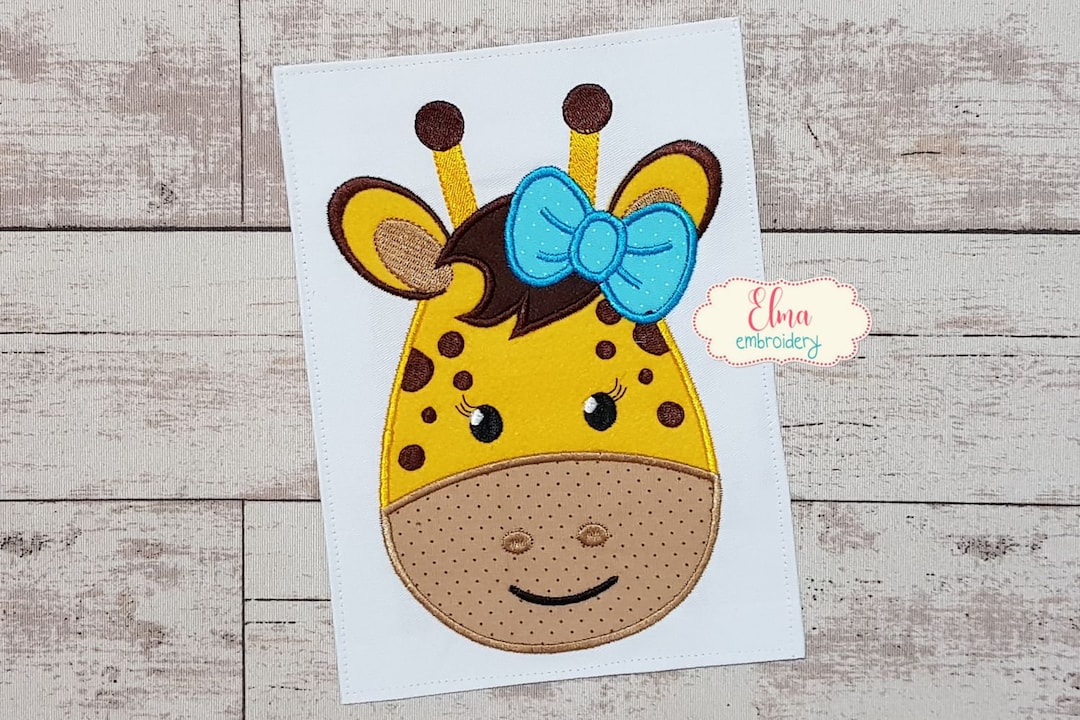 Giraffe Face Girl - Machine Embroidery Design - Applique Embroidery ...