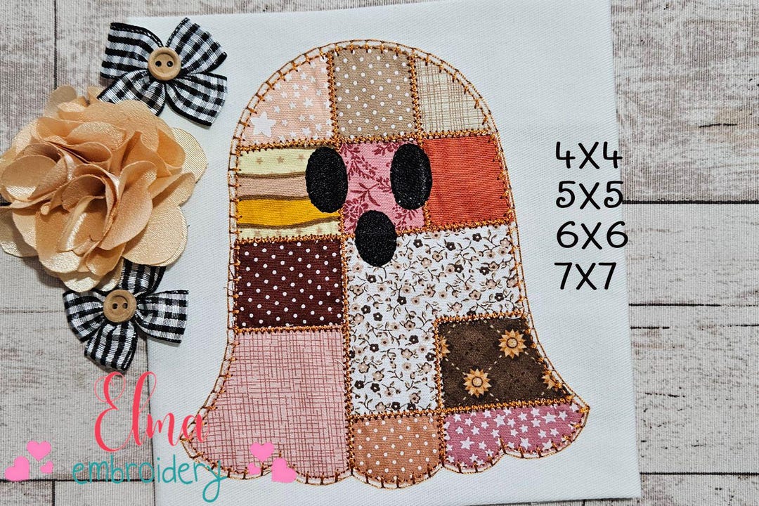 Patchwork Ghost Applique Embroidery Design: Halloween Quilt Pattern ...