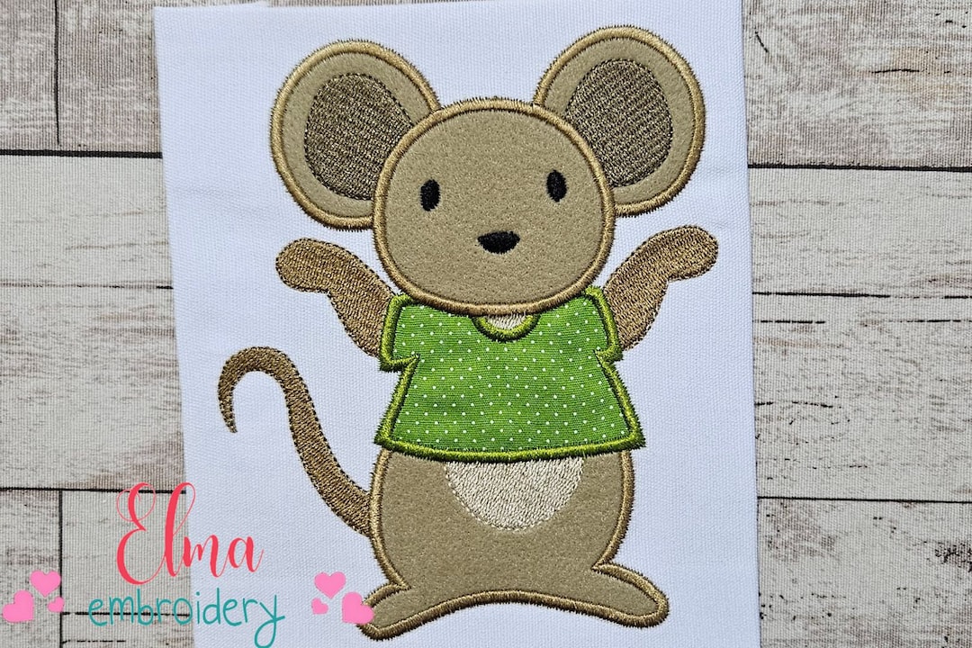 Cute Mouse - Machine Embroidery Design - Applique - Animal Embroidery ...
