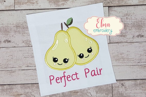 Perfect Pair Machine Embroidery Design Applique Embroidery | Etsy