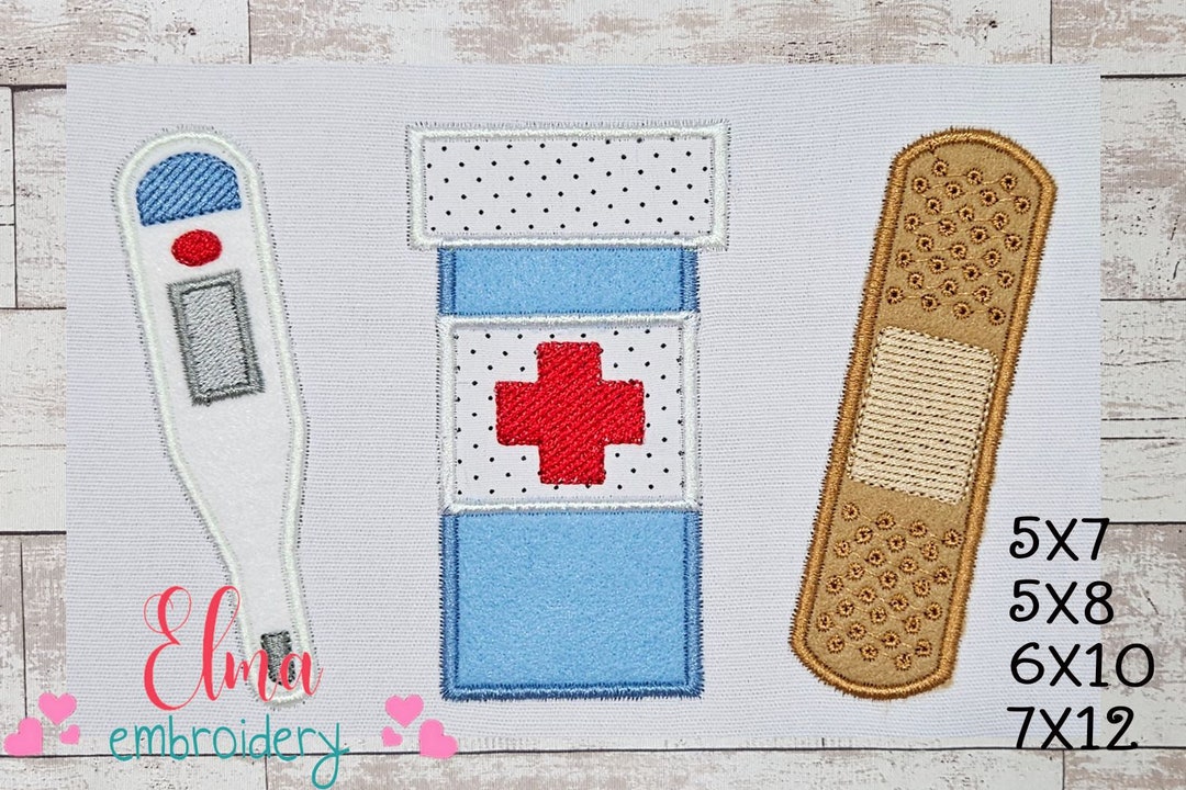 First Aid Kit - Machine Embroidery Design - Applique - Fist Aid ...