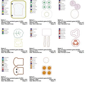 Sandwich Sensory Game ITH Project - Applique - 5x7 5x8 6x10 7x12 ...
