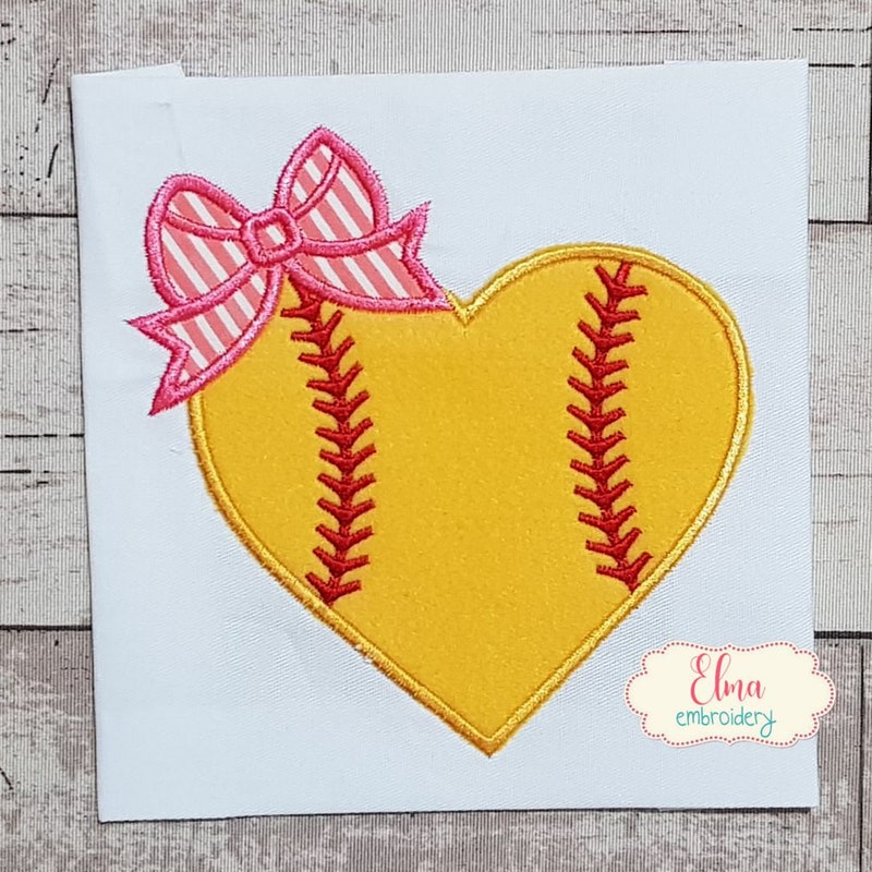 Softball Applique - Etsy