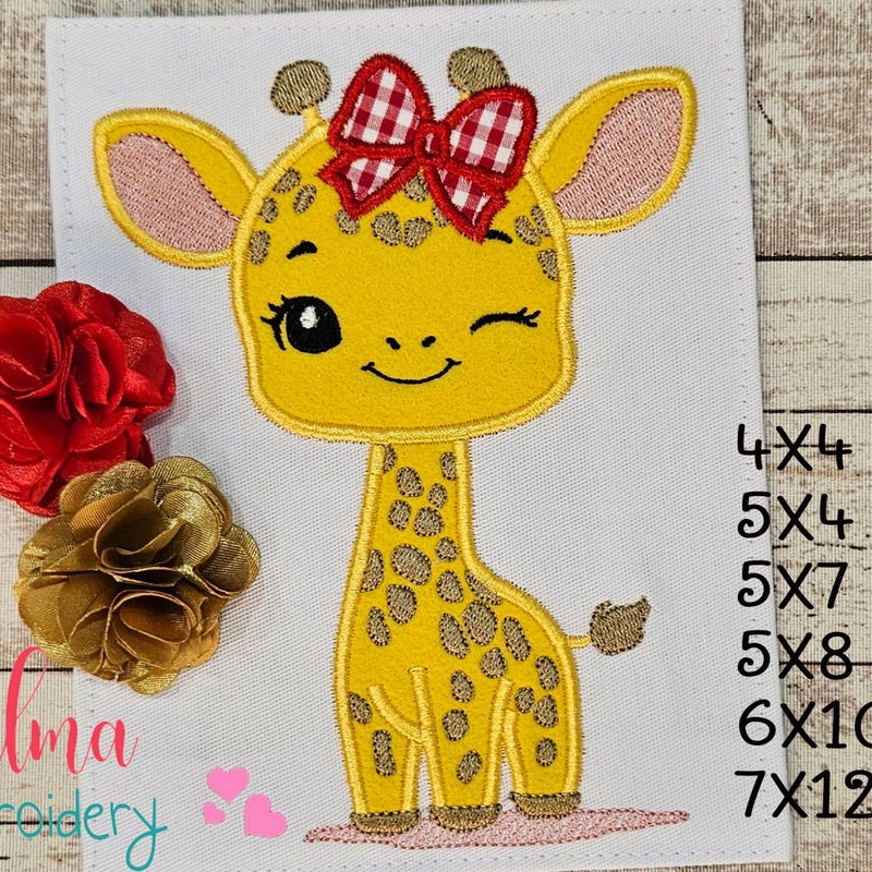 Giraffe Embroidery - Etsy