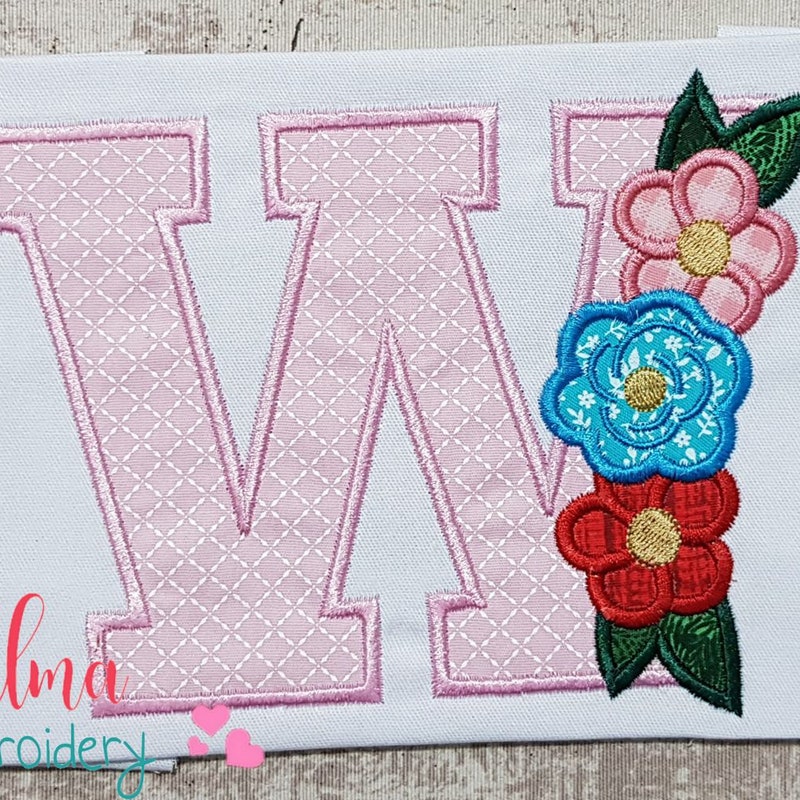 Letter W Embroidery - Etsy
