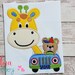 Giraffe and Bear Driving a Safari Car Machine Embroidery - Etsy