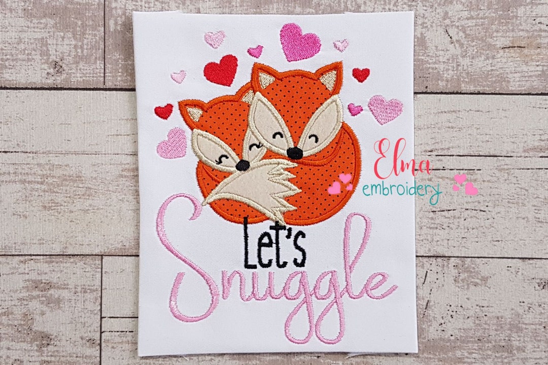 Fox Let's Snuggle - Machine Embroidery Design - Applique - Animal ...