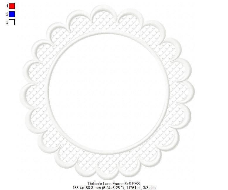 Delicate Lace Frame Applique Embroidery 3x3 4x4 5x5 6x6 - Etsy