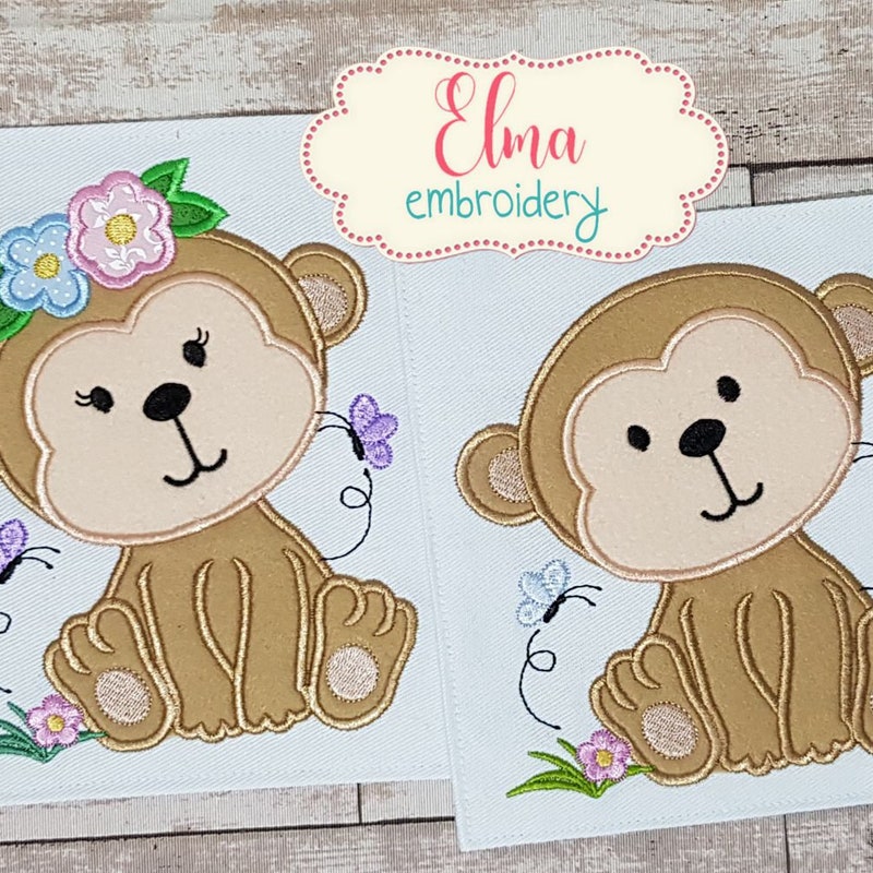 Monkey Applique - Etsy