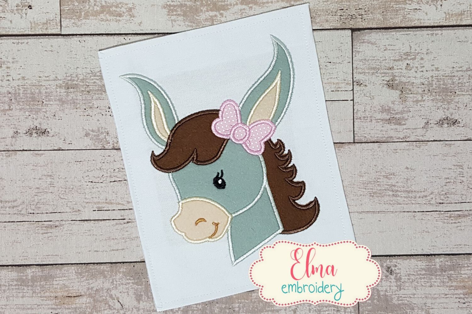 Donkey Girl Machine Embroidery Design Applique Embroidery | Etsy