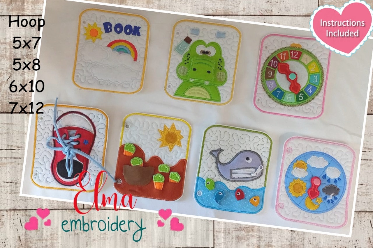 Felt Sensory Book Game, 6 Activities ITH Applique (embroidery Machine ...