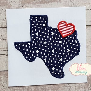 Texas Map With Heart - Machine Embroidery Design - Applique Embroidery ...