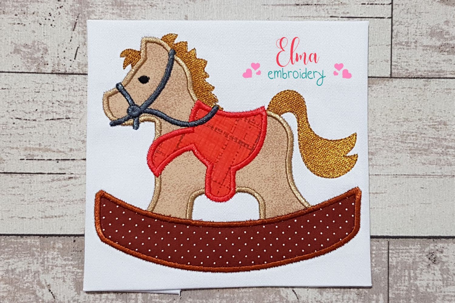 Wooden Rocking Horse - Machine Embroidery Design - Applique (4x4 5x5 ...