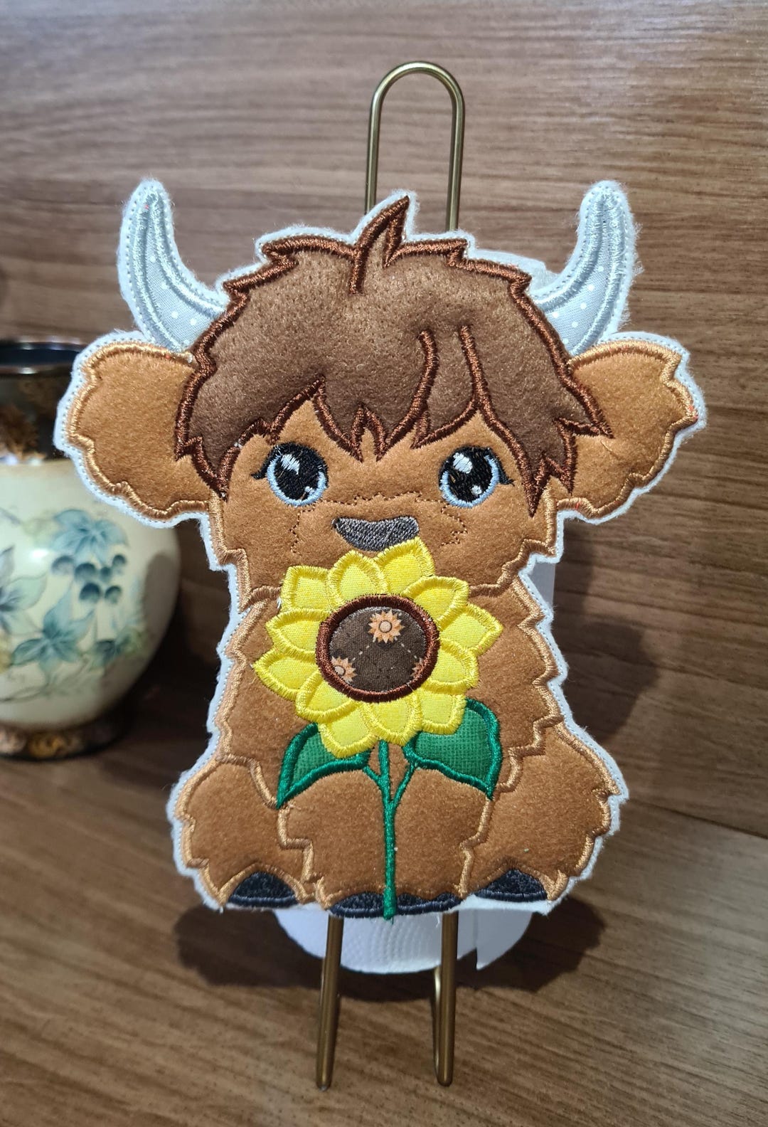 Highland Cow Paper Towel Holder Cover ITH Project - Applique - 5x7 6x10 ...