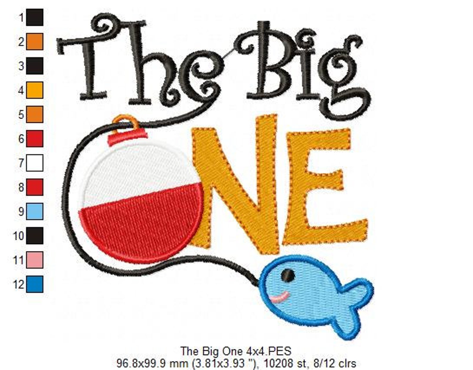 The Big One 1 One 1st Birthday Fill Stitch Embroidery | Etsy