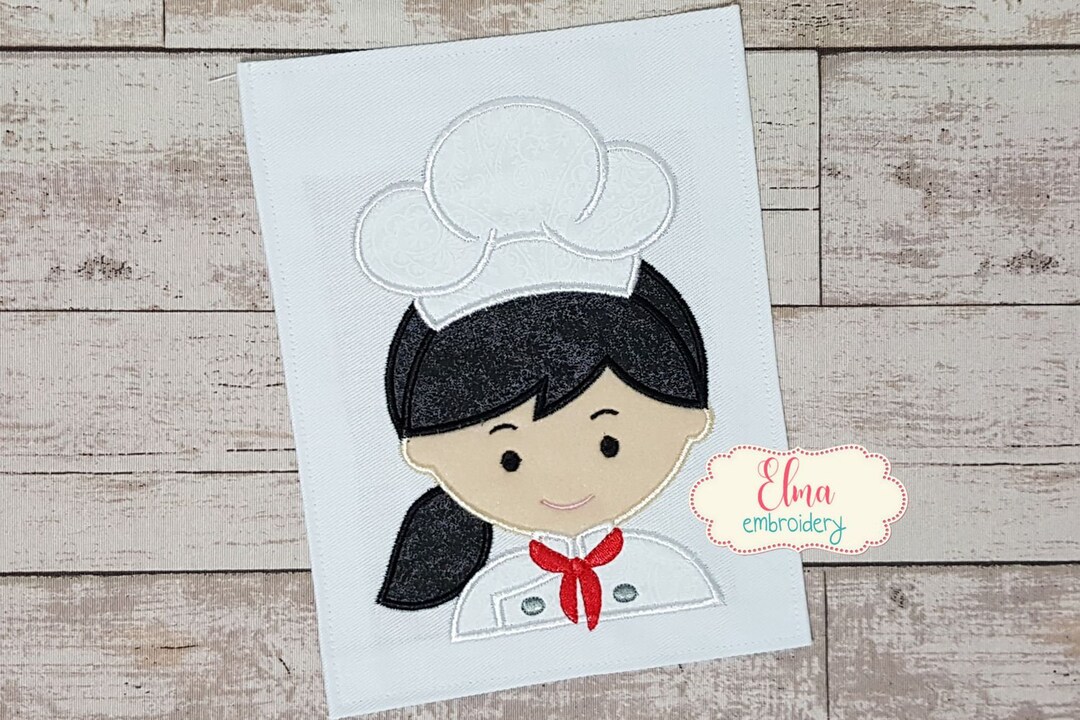 Chef Girl - Machine Embroidery Design - Applique Embroidery - 4x4 5x7 ...