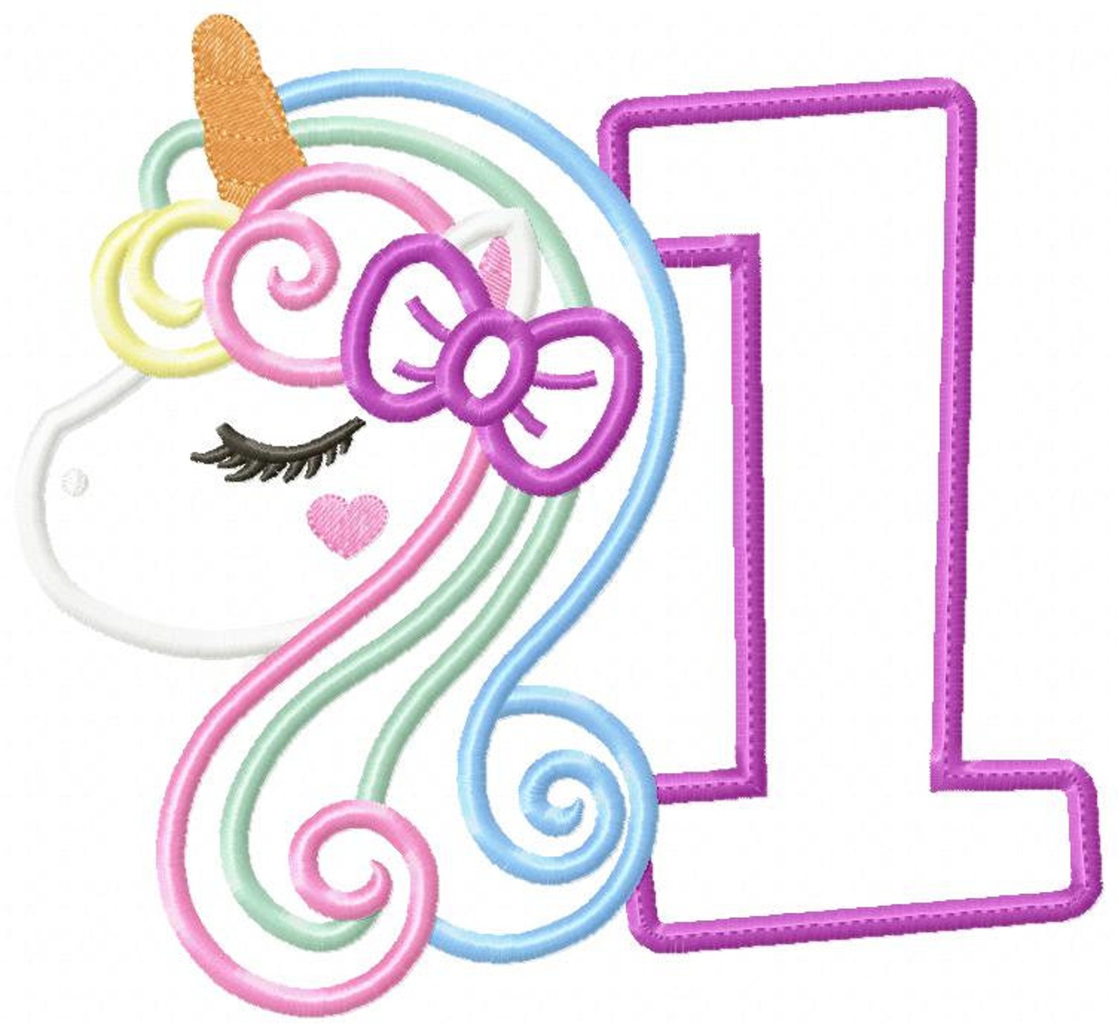 Unicorn Numbers 1-11 Birthday Set Numbers 1-11 Applique - Etsy