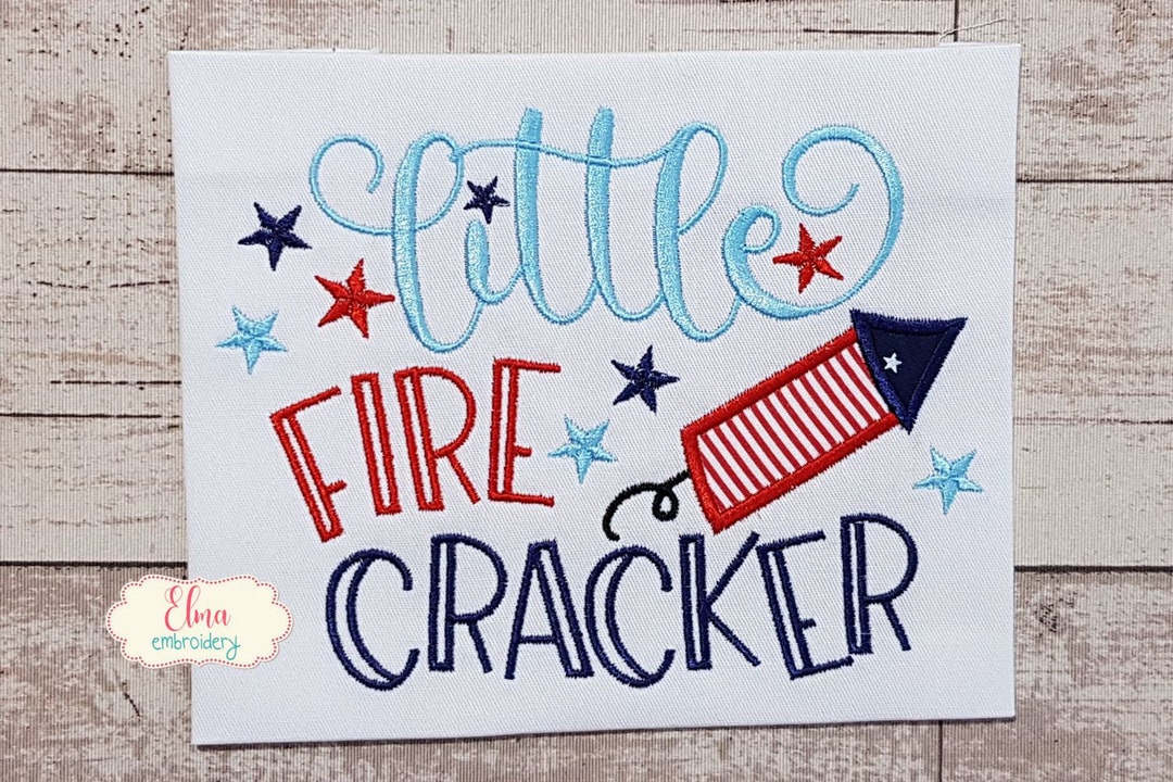 Little Firecracker Applique: 4th of July Machine Embroidery Design ...