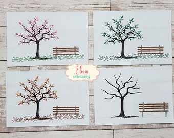 Four Seasons Machine Embroidery Design - Etsy