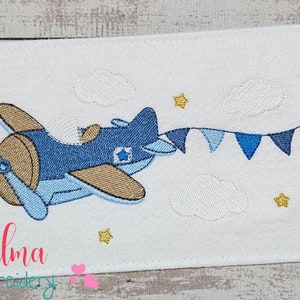 Airplane and Flags - Fill Stitch - 4x4 5x4 5x7 5x8 6x10 7x12 - Machine ...