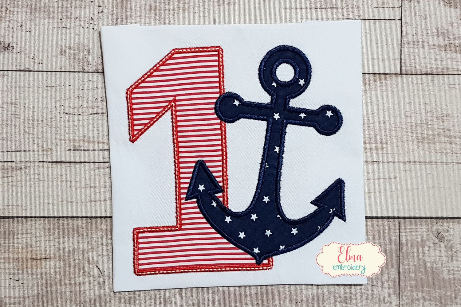 Nautical Anchor Number 1 One 1st Birthday Applique | Etsy