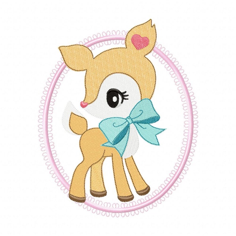 Baby Deer Little Doe Frame Machine Embroidery Design - Etsy