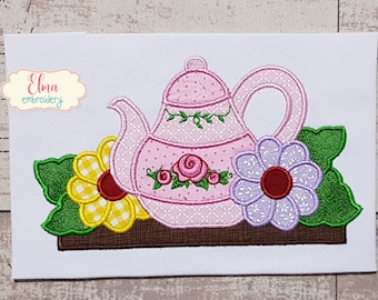 Teapot Applique Design | Etsy